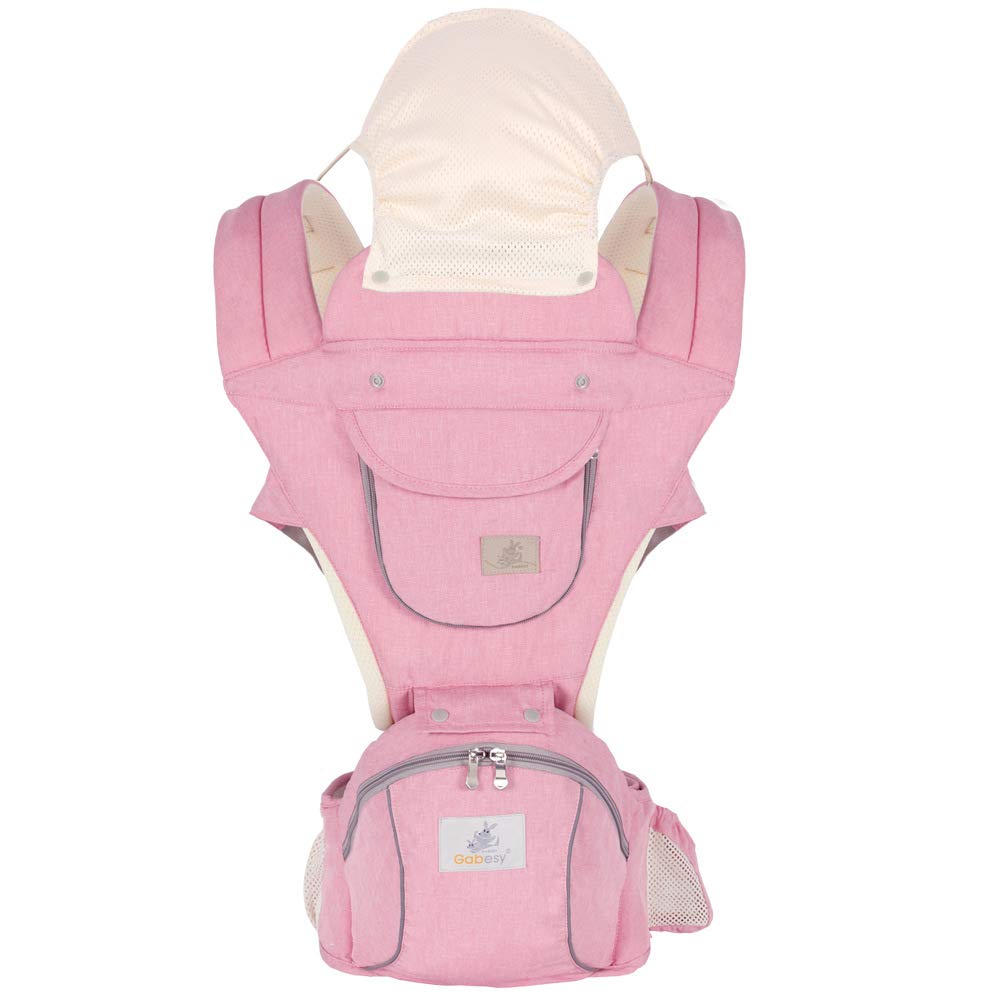 Ergonomic Baby Hip Seat Carrier Baby Waist Stool for Newborn Child Infant Toddler with Cool Air Mesh Windproof Babyhood Comfortable Insert (Pink)