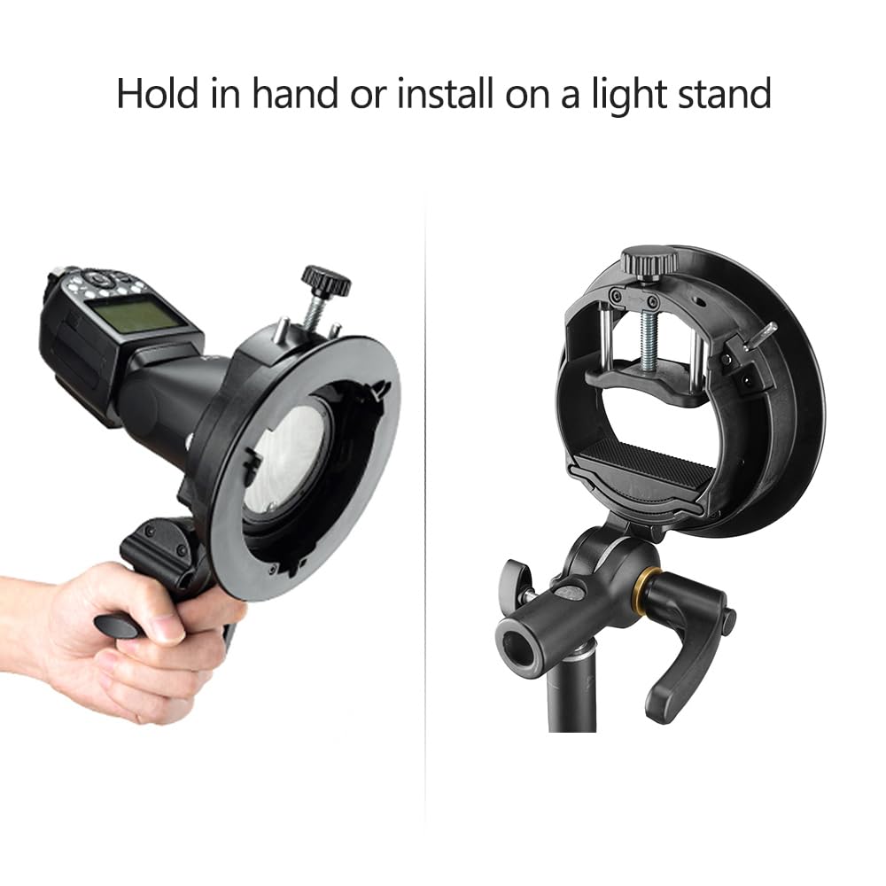 GODOX AD100Pro Studio Flash Light OLED Screen 5800K 1/8000s Sync TTL/Multi/M Flash Built-in 2.4G Wilreless X System 5 Groups 32 Channels with Rechargeable 2600mAh Battery with Godox S2 Flash Bracket