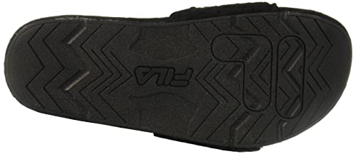 Fila Women's Fuzzy Slide Sandal, Black Red/White, 9