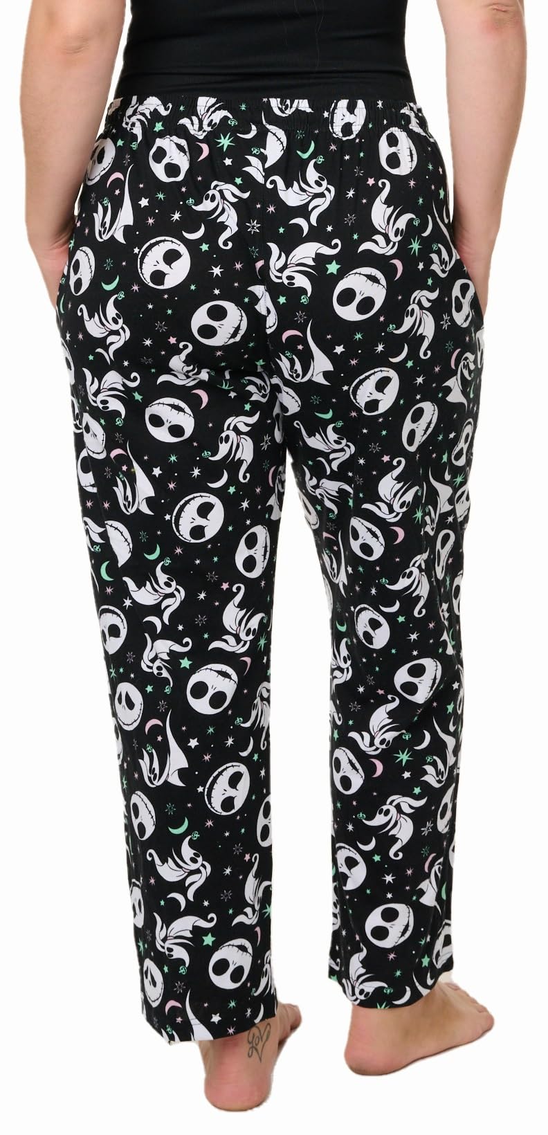 Disney Womens Lounge Pants Pajama Bottoms AOP (Jack Skellington & Zero, 1X)