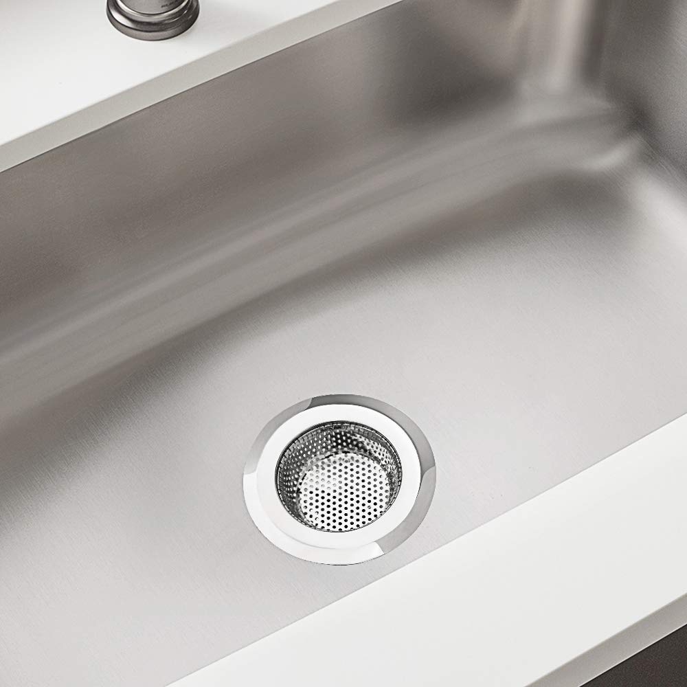 Kitchen Sink Strainer Basket Drain Catcher (2-pack) - 4.5β Diameter, Wide Rim, Premium Stainless Steel Sink Disposal Stopper, Anti-Clogging Micro-Perforation 2mm Holes Basket Drains Sieve - Rust Free