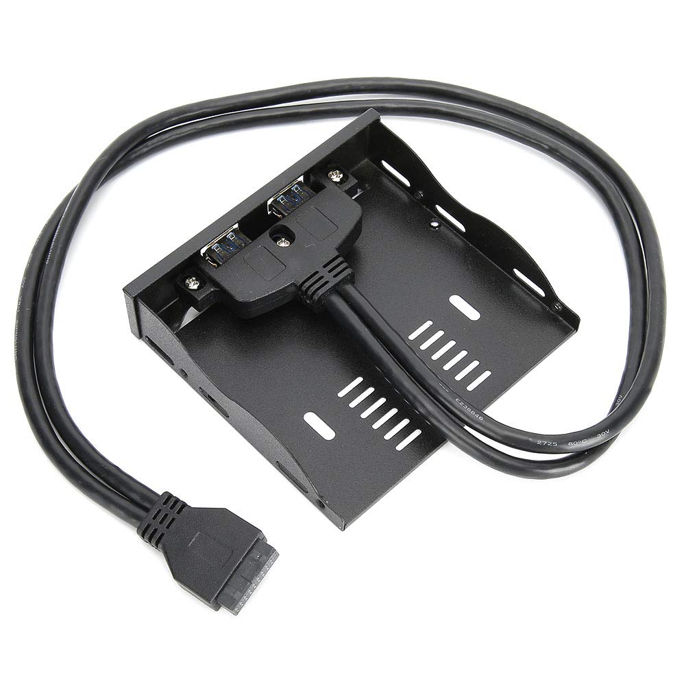 USB HUB Front Panel with 2 USB 3.0 Ports, 3.5 Inch Multport USB3.0 Floppy Front Panel Floppy Bay 19 Pin to 2 Interface USB3.0 HUB, DIY Computer Expansion Board, Replacement PC Parts for Desktop