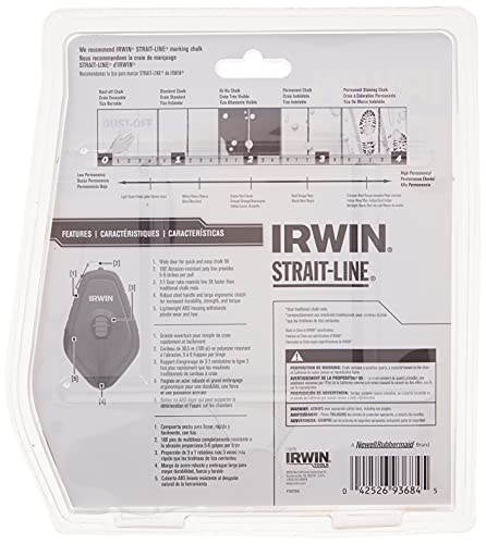 IRWIN STRAIT-LINE Chalk Line, Speedline Reel, Red, 100 ft. (1932885),2 Piece Set
