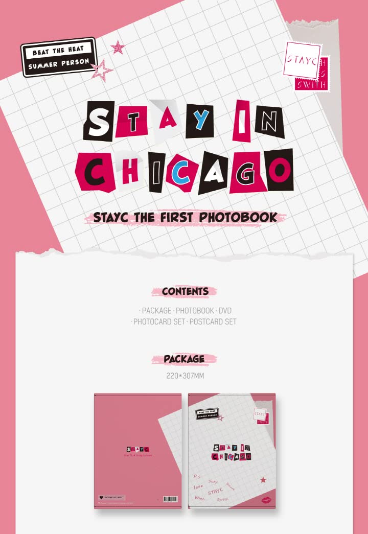 DREAMUS STAYC STAY IN CHICAGO 1st PhotoBook Package+Photobook+DVD+Photocard set+Postcard set+Tracking