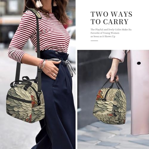 DEHIWI Abstract Artwork Lunch Bag For Women Men Reusable Insulated Lunch Box Lunch Cooler Tote Bag For Work Picnic Travel