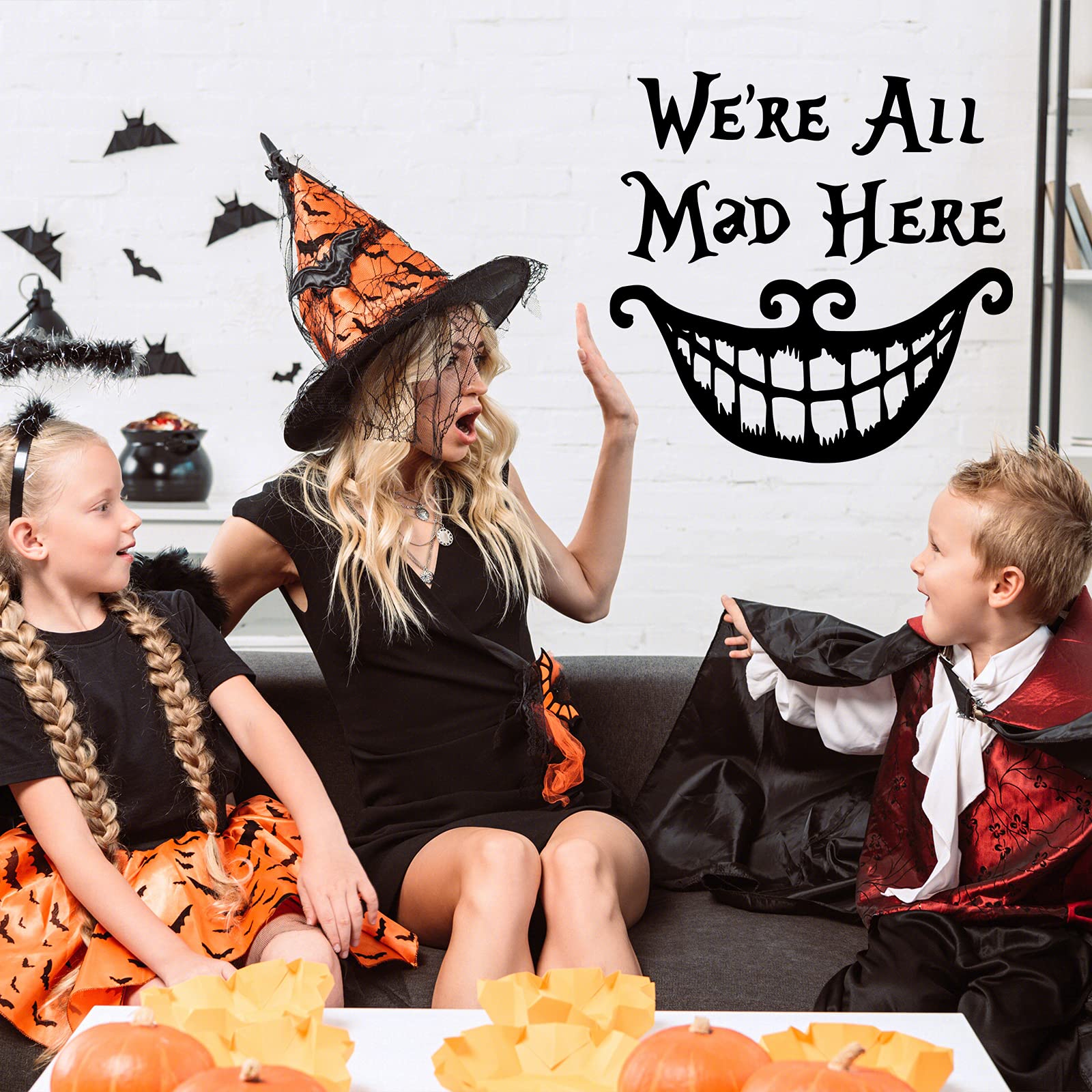 Rotumaty Halloween ‘Smiling Face’ Thriller Wall Decals Cool Wall Sticker for Bedroom Living Room Home Decoration Party Wall Art Decor