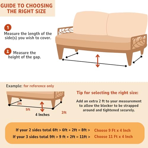 ECOHomes Under Couch Guards Toy Blocker - Strap Barrier for Under Sofa, Bed & Furniture Bottom Stop Things from Going Under | Easy to Install Gap Bumper Stopper for Toys (9 Ft by 1.5 Inch)
