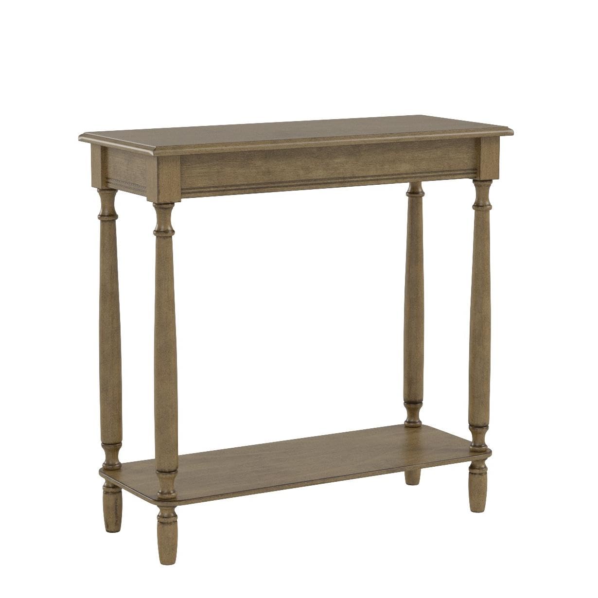 Decor Therapy Simplify Wood Storage Shelf Console Table, 11.8 in x 28.25 in x 28.25 in, Sahara