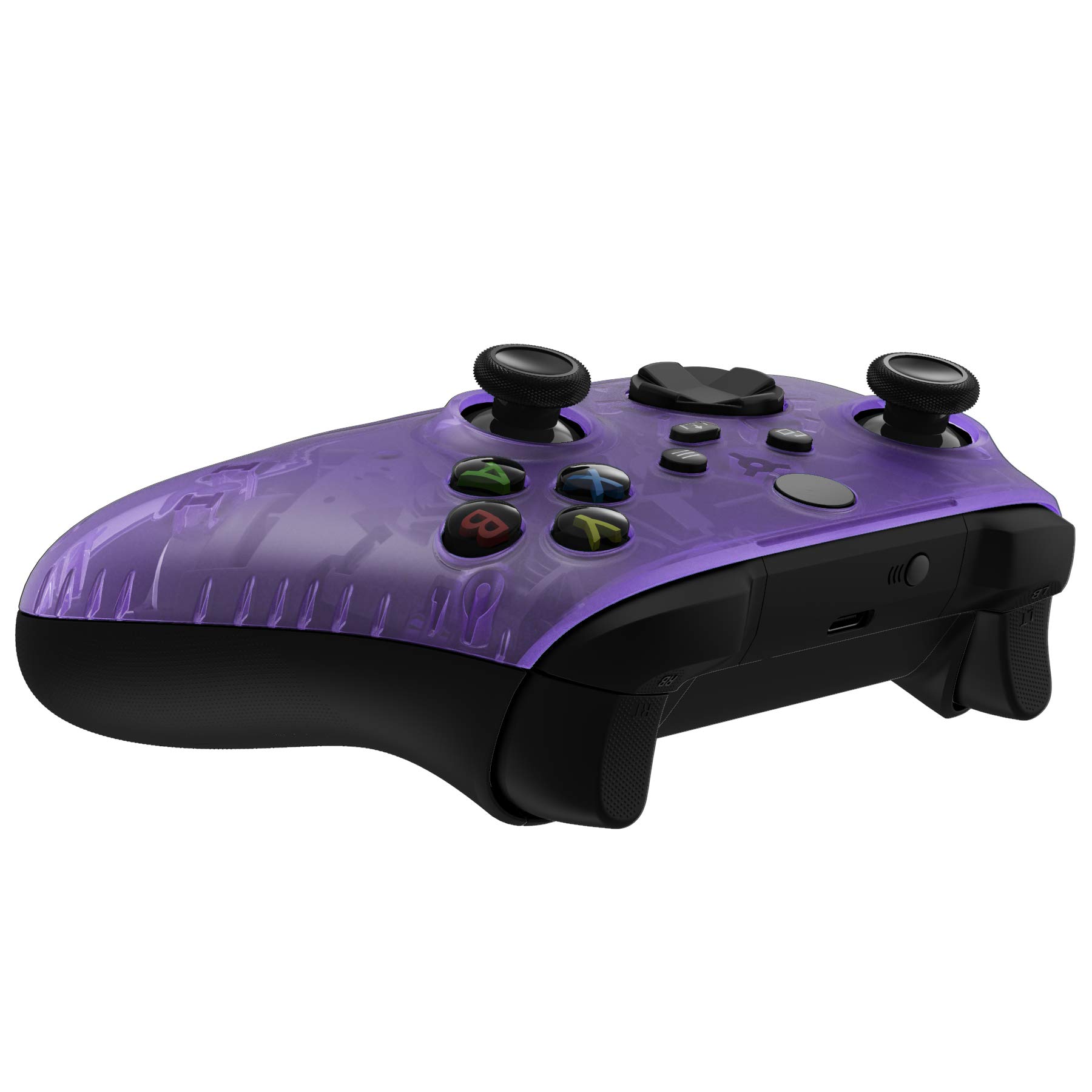eXtremeRate Replacement Faceplate for Xbox Series X & S Controller - Personalize Your Control - Clear Atomic Purple Front Housing Shell for Xbox Core Wireless Controller [Controller NOT Included]