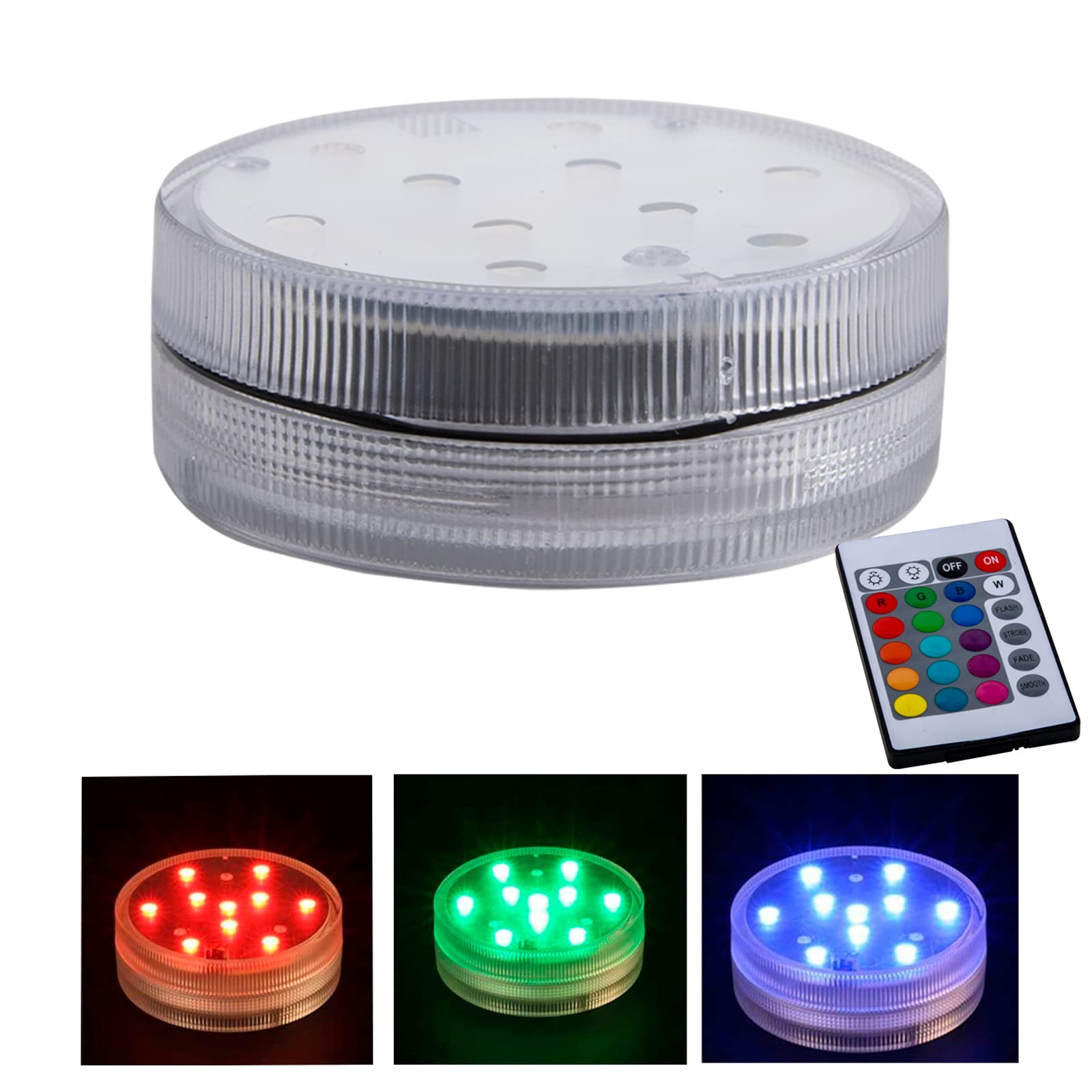 Hookah Led Light 16 Colors RGB Led Light with Remote Controlled 3AAA Battery Submersible Light