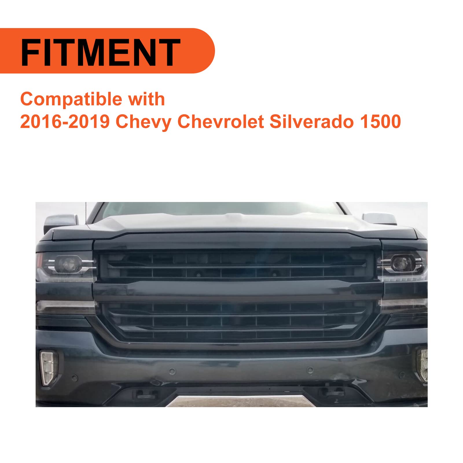 ECOTRIC Front Bumper Skid Plate Compatible with 2016-2019 Chevy Chevrolet Silverado Replacement For 23243083 GM1044128