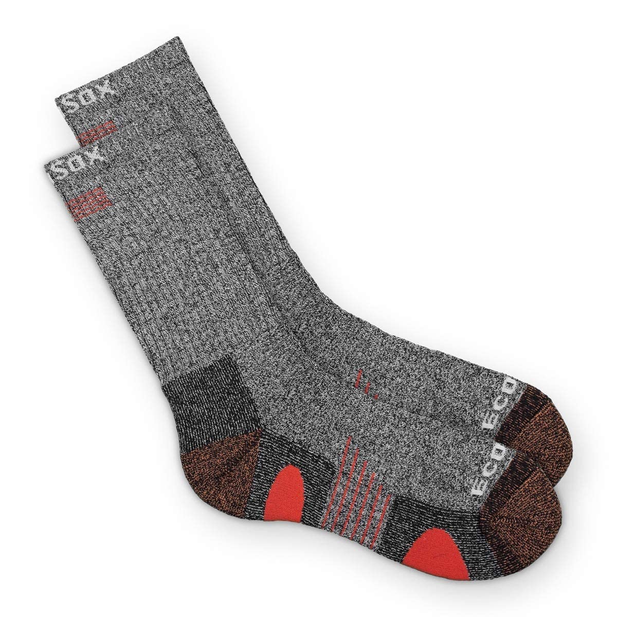 Ecosox Bamboo Viscose Hiking Socks 3-Pair Pack Ultra-Dry Unisex Outdoor Socks (X-Large, Grey/Black)