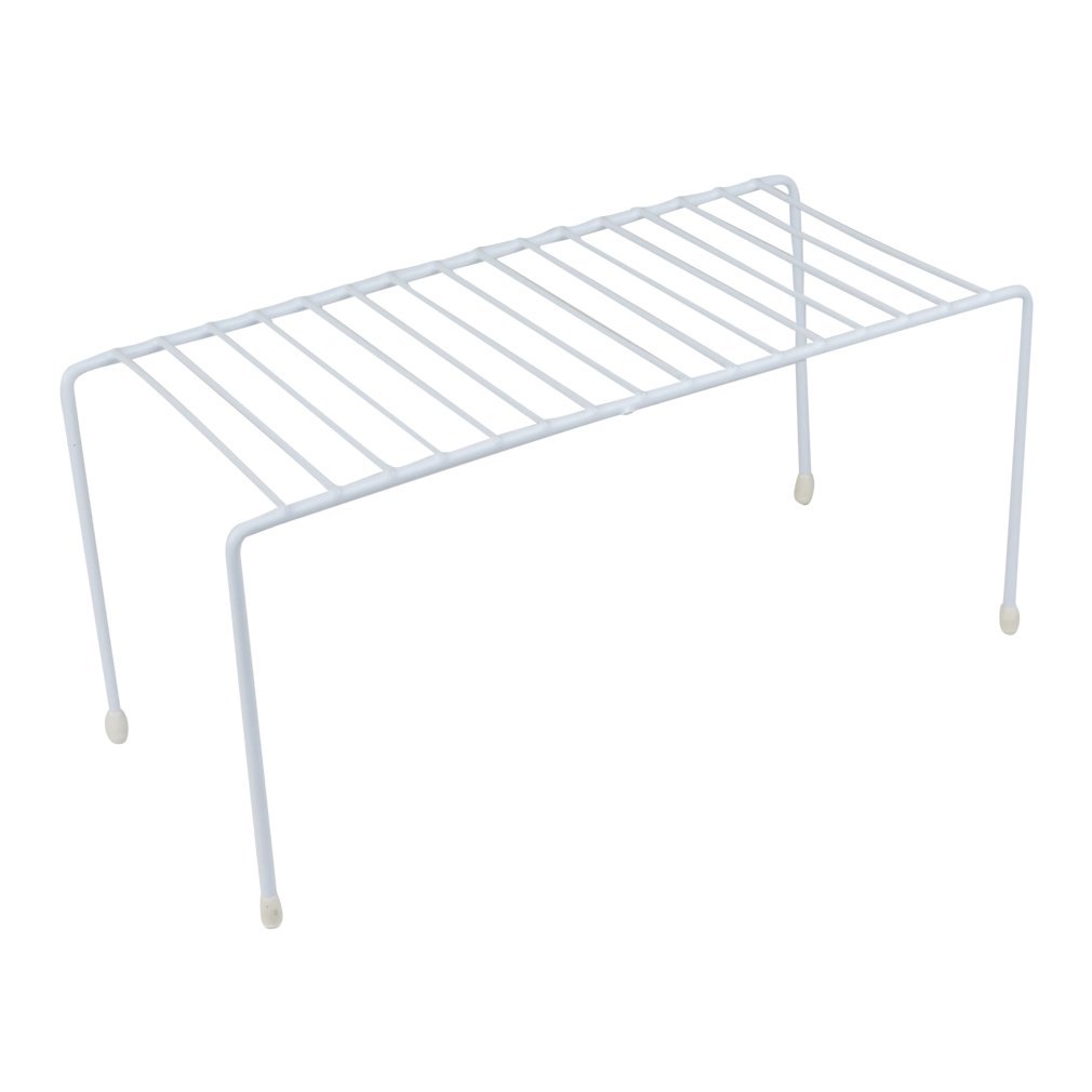 Evelots Wire Rack Cabinet Shelf Organizer Set of 4 White Kitchen Organization, Bathroom Cabinet Organizer, Food Pantry Organization and Storage Shelves