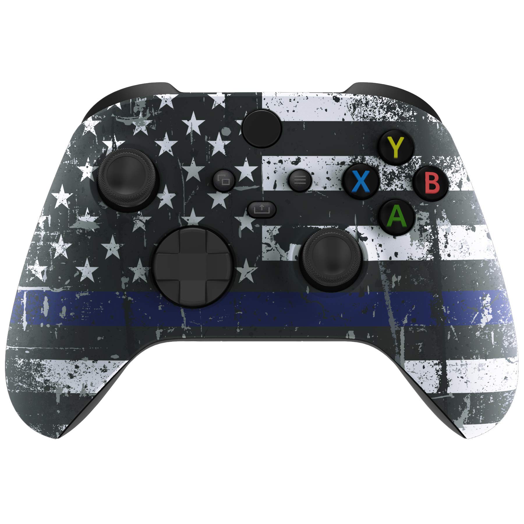 eXtremeRate The Thin Blue Purple Line Flag of USA Soft Touch Front Housing Shell Faceplate for Xbox Series X and Xbox Series S Controller Custom Accessories - Controller NOT Included