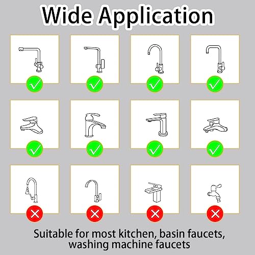 Degree Swivel Kitchen Sink Faucet Aerator Water Saving Tap Aerator Faucet Nozzle for Kitchen, 360° Bathroom Faucet (Shorter Style 1PC)