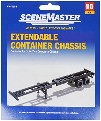 Walthers SceneMaster HO Scale Model of Extendible Container Chassis,949-4105