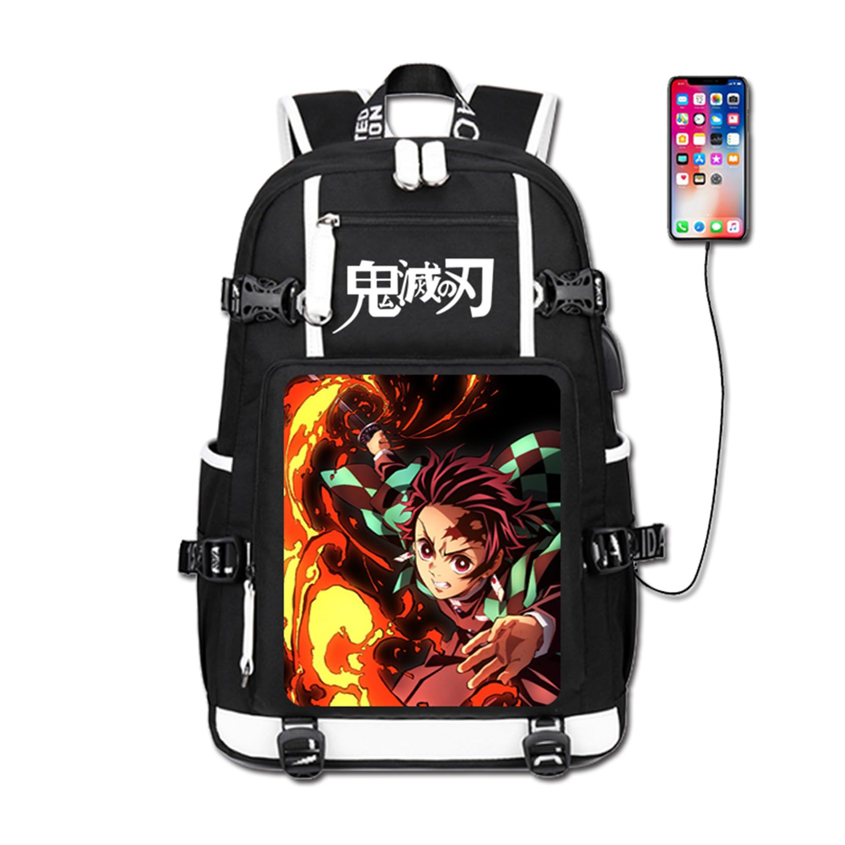 GO2COSY Anime Kamado Nezuko Backpack Daypack Student Bag School Bag Bookbag Shoulder Bag D4