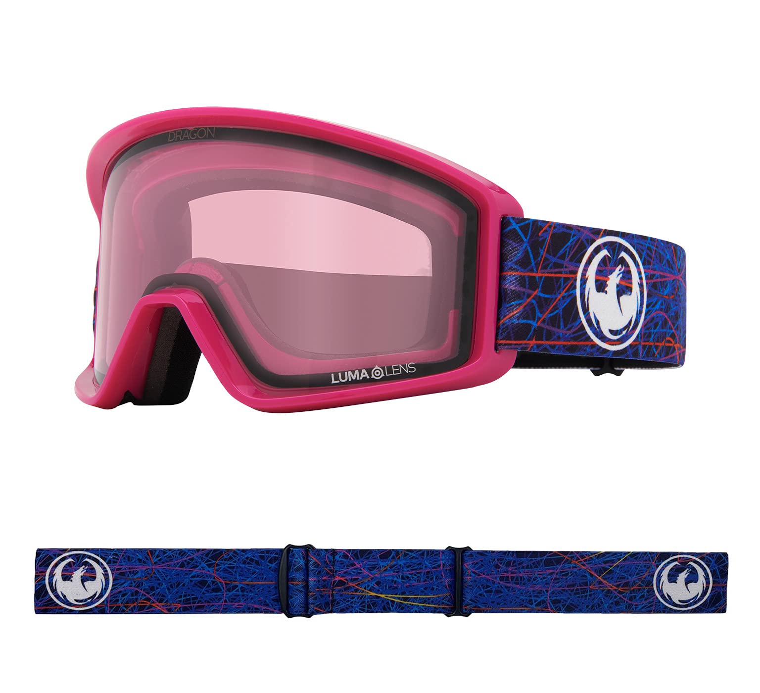 Dragon Unisex Snowgoggles DXT OTG - Scribble with Lumalens Light Rose Large