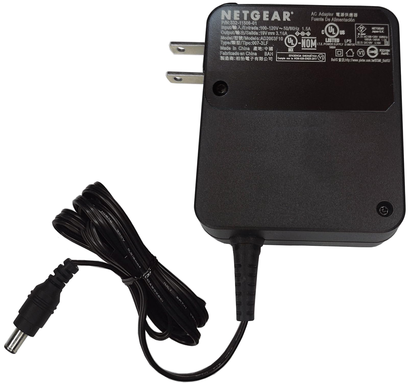 OEM UL Original 19V 3.16A AC/DC Adapter for Netgear CBR750 Orbi Cable Modem Router AX4200 CBR750-100NAS CBK752-100NAS CBK753-100NAS WiFi 6 DOCSIS 3.1 Mesh System 332-11475-01 60W Power Supply Charger