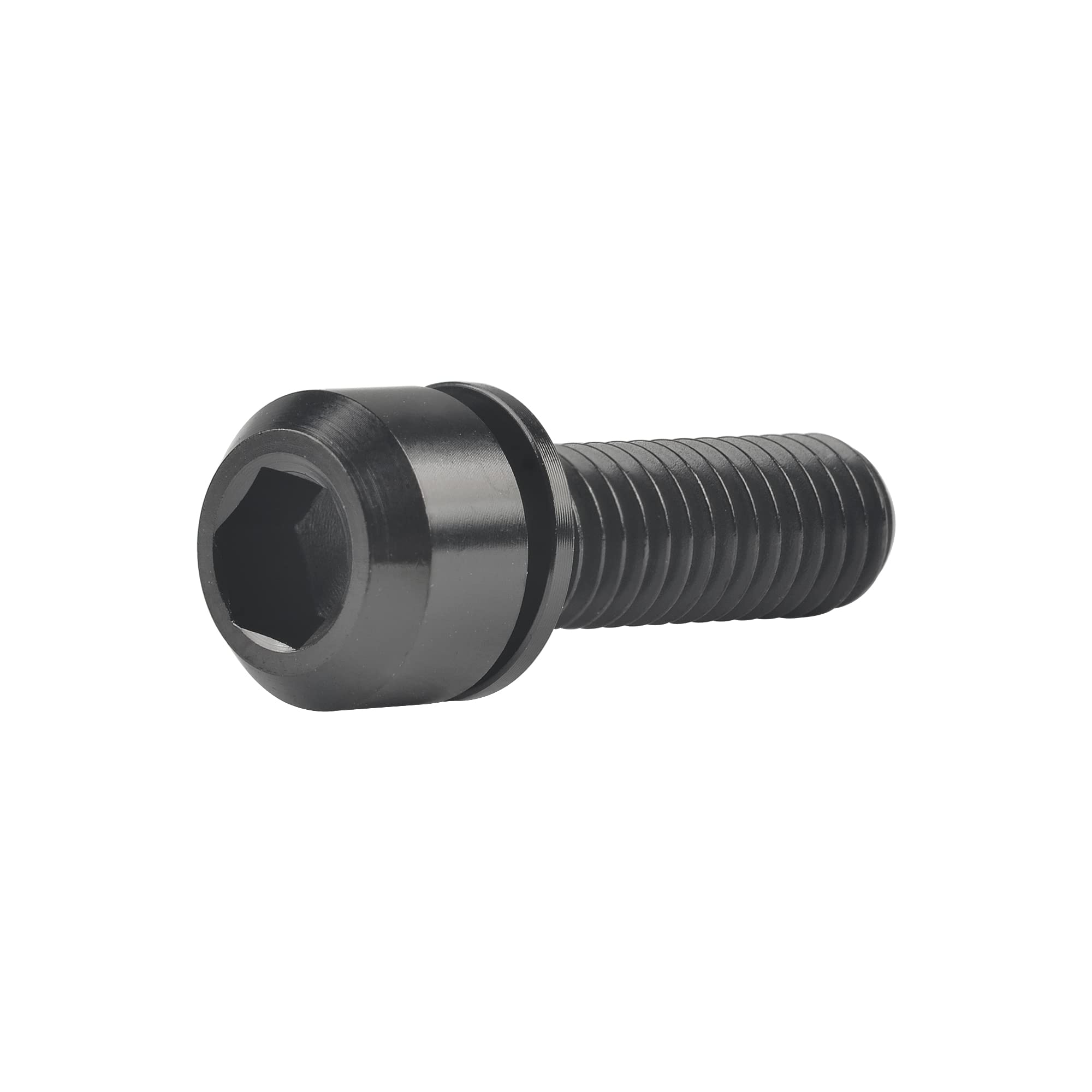 Wanyifa Titanium M6 16 18 20 35mm Allen Hex Bolts with Washers Screw for Bicycle Crank Brakes Pack of 4 (M6X20mm, Black)