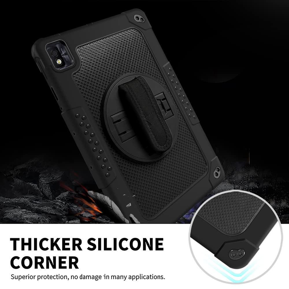 FIEWESEY for TCL TABMAX 10.4 Inch Tablet Case,Heavy-Duty Shockproof Kids Friendly Hybrid Rugged Protective Case for Nokia T20/Nokia T21/TCL Tab Pro 5G 9198S/VASTKING KingPad M10 Tablet(Black/Black)
