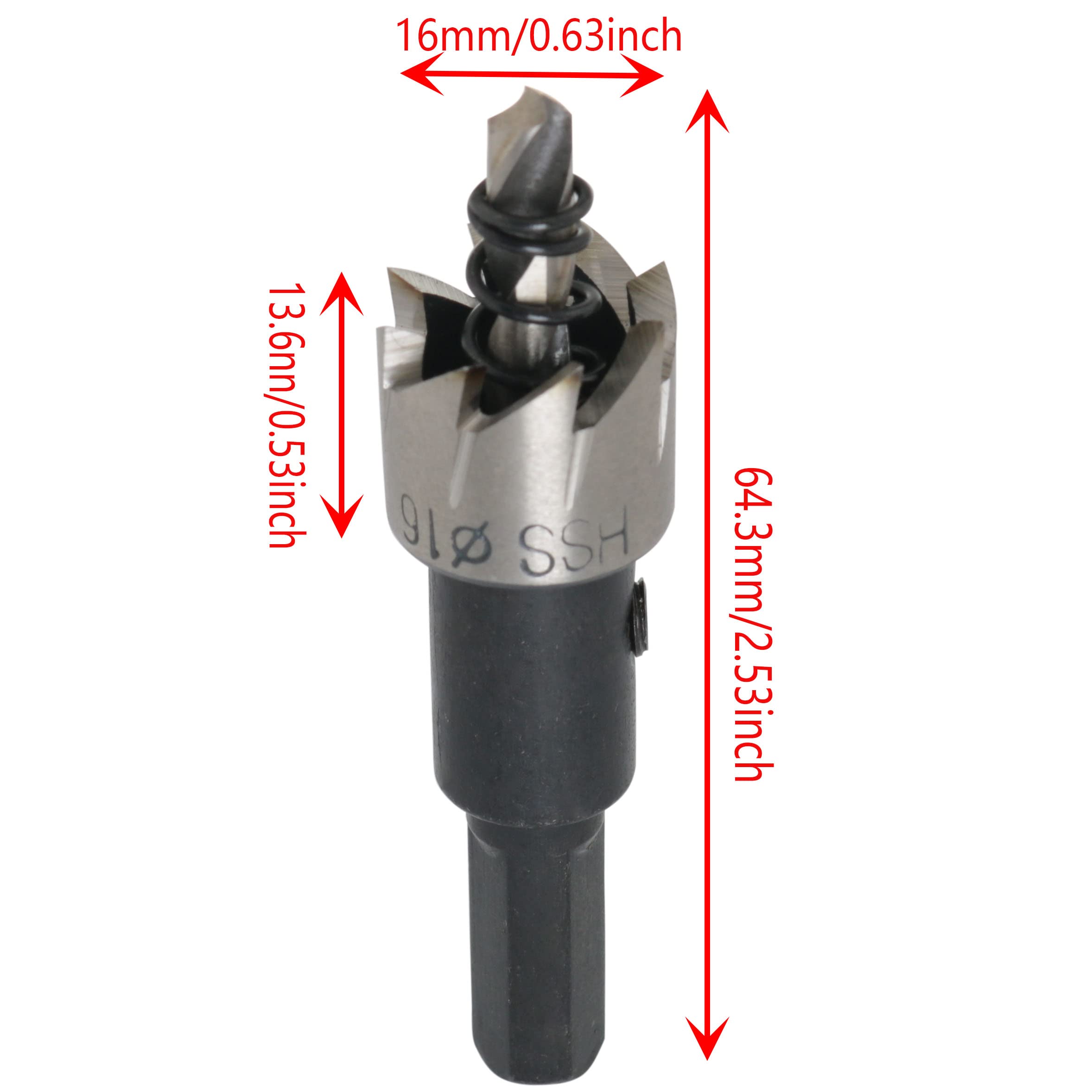 Drill Bit ZCZQC 5/8 Inch (16mm) High Speed Steel Annular Cutter