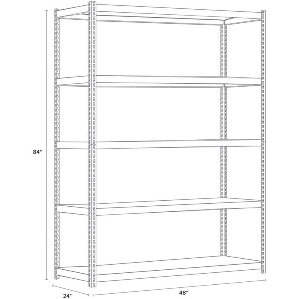 Office Dimensions Riveted Steel Shelving 5-Shelf Unit
