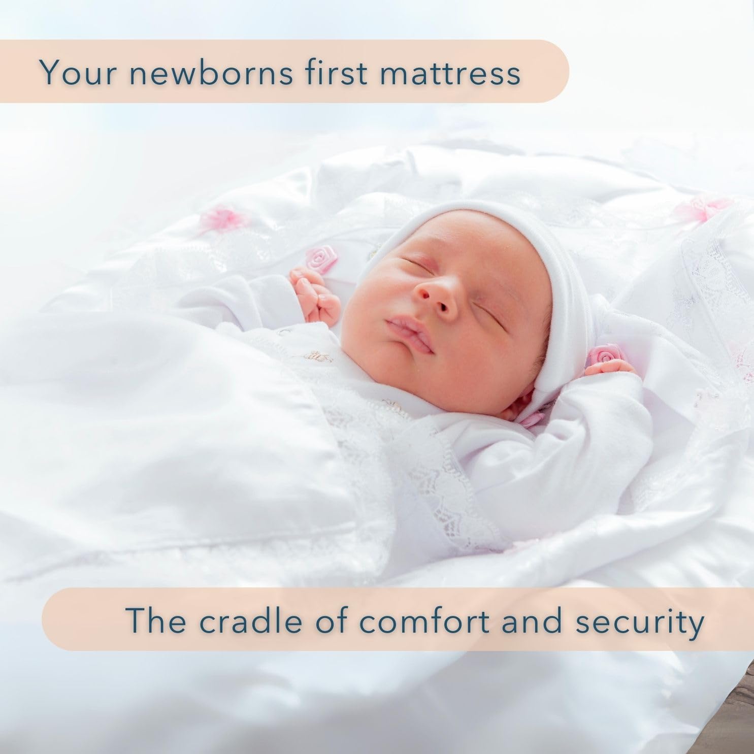 First Essentials Bassinet Cradle Mattress Pad (Rectangle, 12X26) for Newborn Comfort Breathable Easy Clean Hypoallergenic Waterproof Made in USA