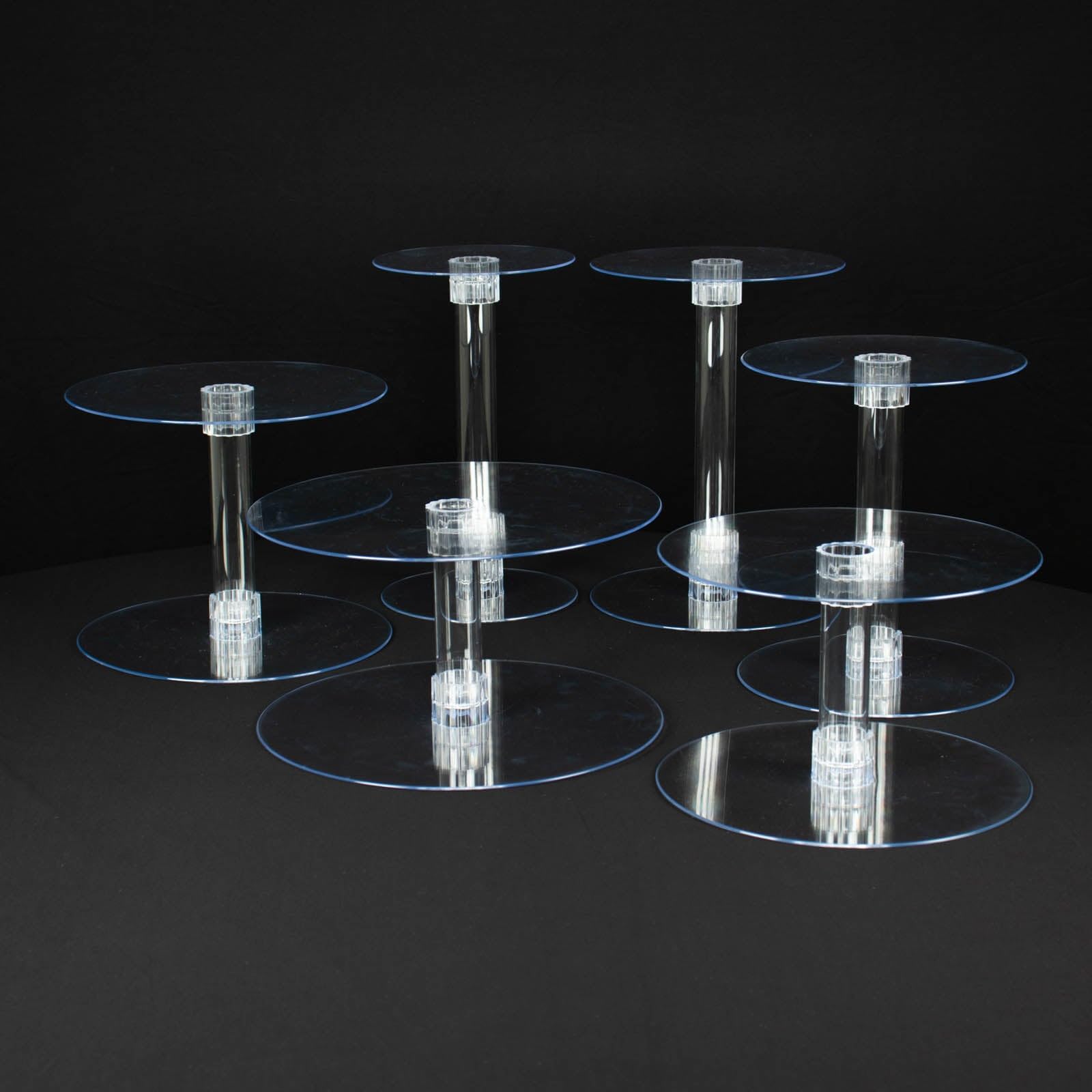 Efavormart Lovely 6 Tier Heavy Duty Acrylic Crystal Glass Clear Cake Dessert Decorating Stand for Birthday Party Wedding