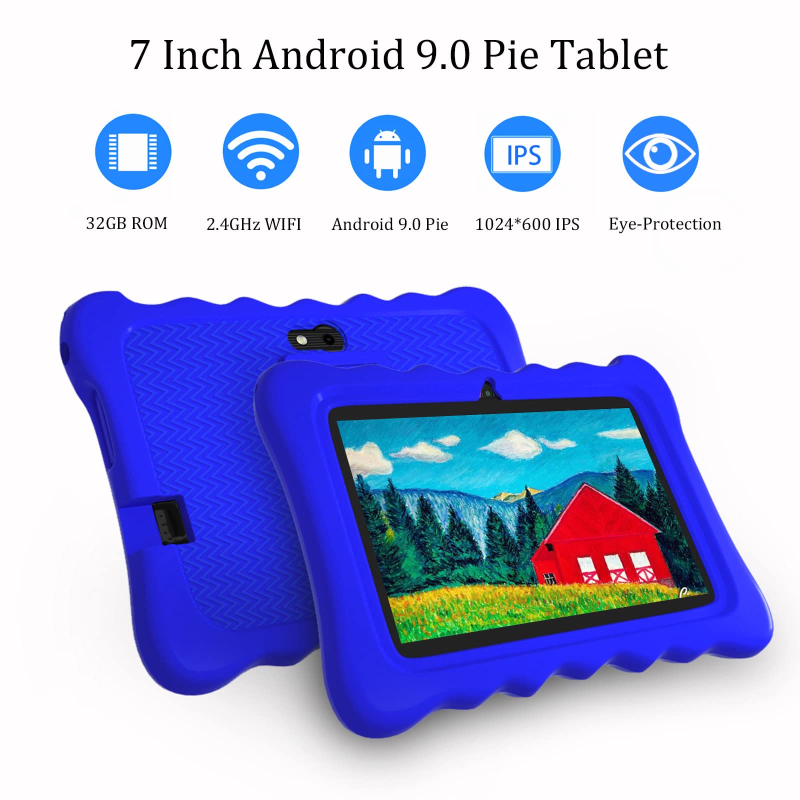 Hoozo Tablet 10 Inch and 7 Inch Android Tablets with 6000mAh Long Battery Life, Quad Core HD Touch Screen - 2PCS