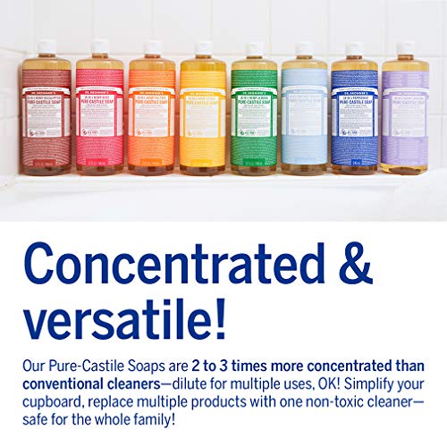 Dr. Bronner's - Pure-Castile Liquid Soap Variety Pack - Eucalyptus, Citrus, Rose, & Tea Tree, Made w/Organic Oils, 18-in-1 Uses: Face, Body, Hair, Laundry, Pets, Dishes, Etc. (16oz, 4-Pack)