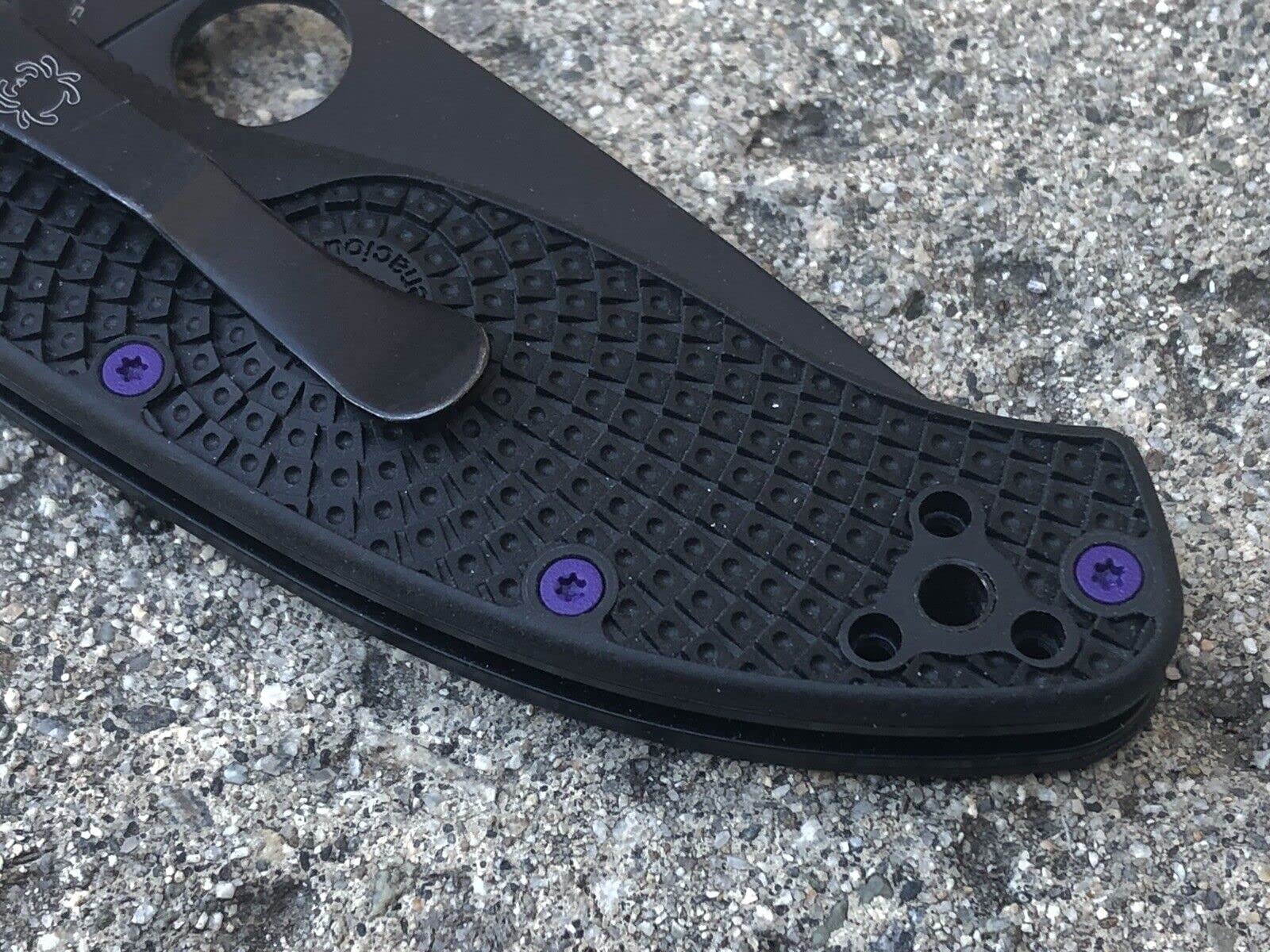 Flat Purple Screws Set For Spyderco Tenacious and Resilience Pocket Knife