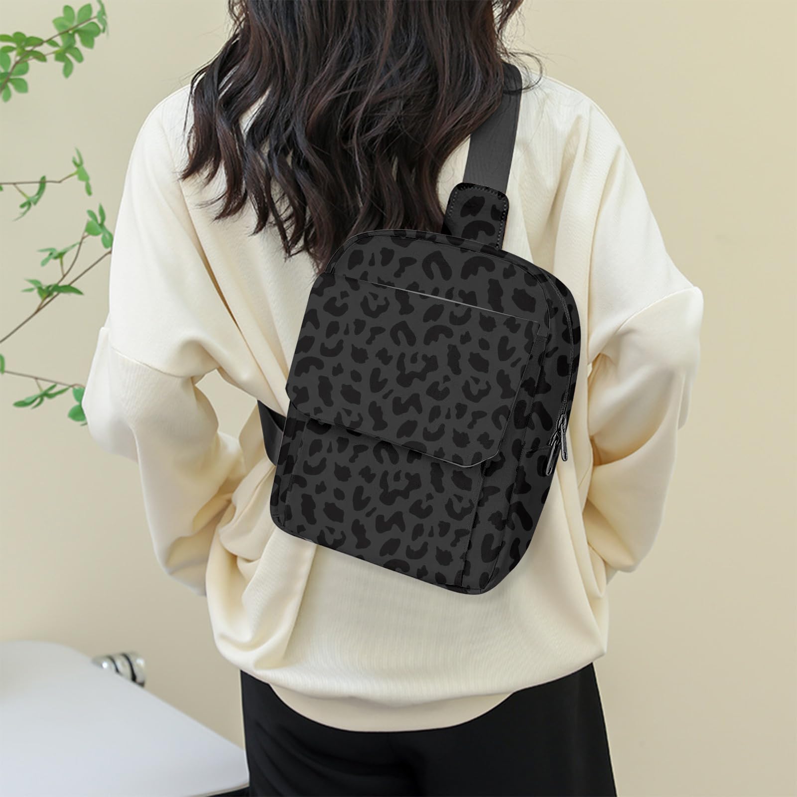 GABraden Cute Small Camera Bag with Photographer Camera Sling Bag Waterproof Dslr Camera Case Compatible with Nikon Sony Lightweigth for Women or Men(Black Leopard Cheetah)