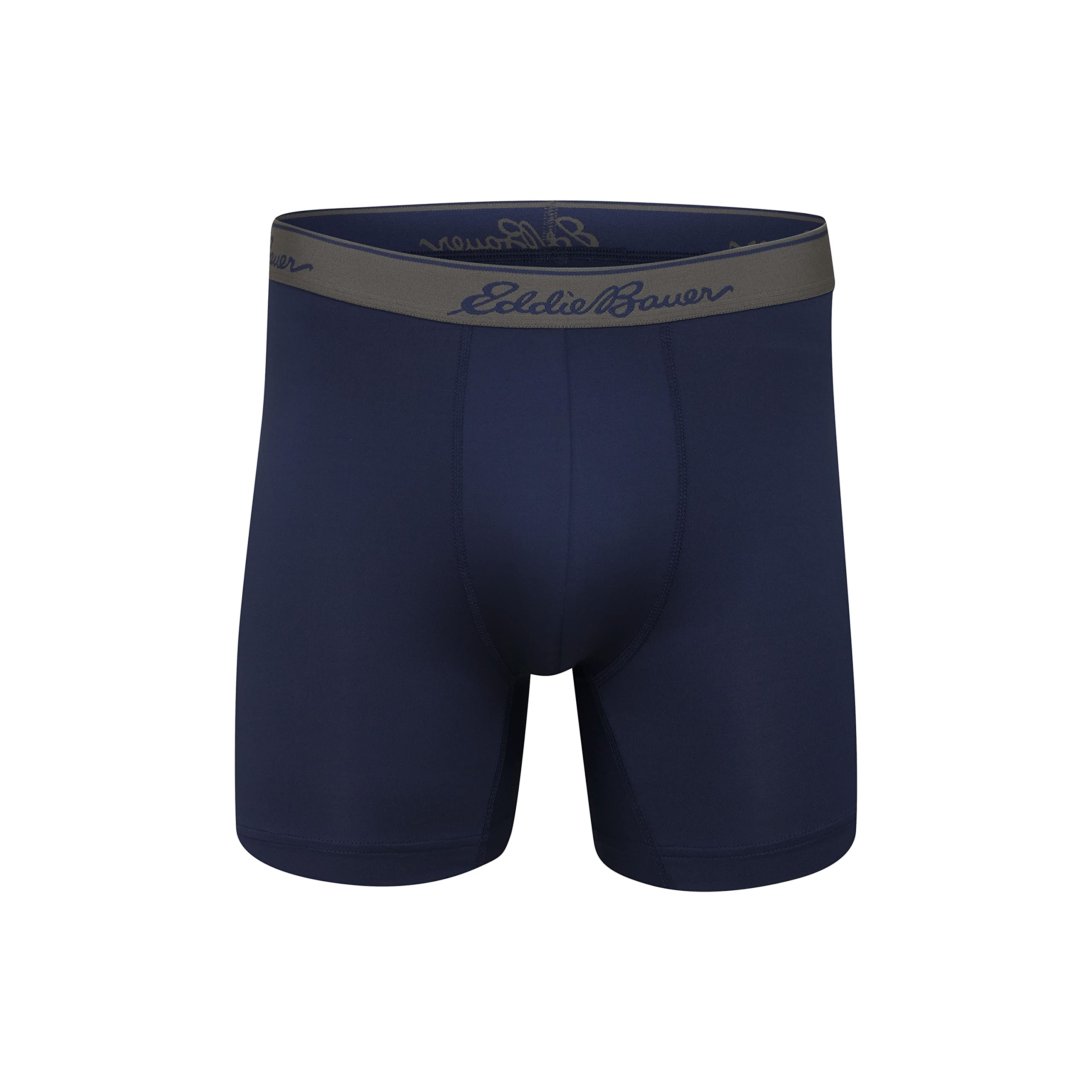 Eddie Bauer Men 5" No Fly Performance Brushed Fabric Boxer Brief Underwear (4 Pack), Black/Dust Indigo/Limeade/Dk Loden, X-Large