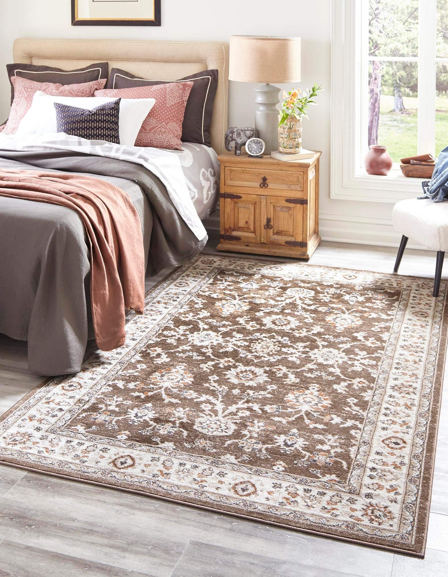 Rugs.com Charlotte Collection Rug β 2' x 3' Brown Low-Pile Rug Perfect for Living Rooms, Large Dining Rooms, Open Floorplans