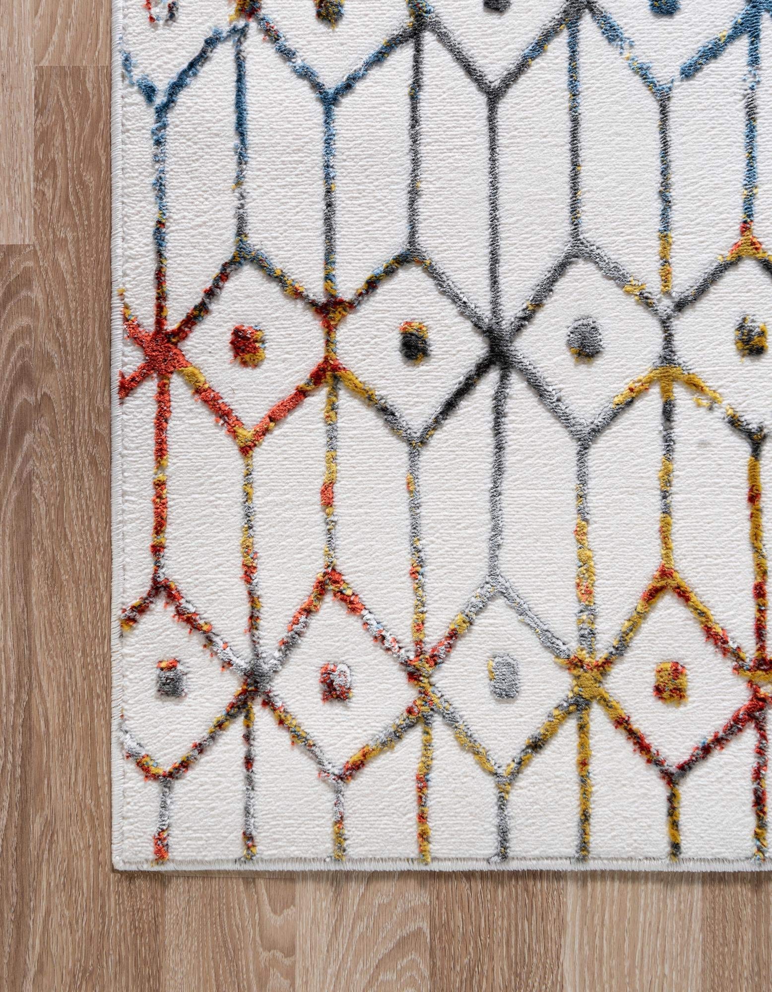 Rugs.com Lattice Trellis Collection Rug β 8' x 10' Multi Low-Pile Rug Perfect for Living Rooms, Large Dining Rooms, Open Floorplans
