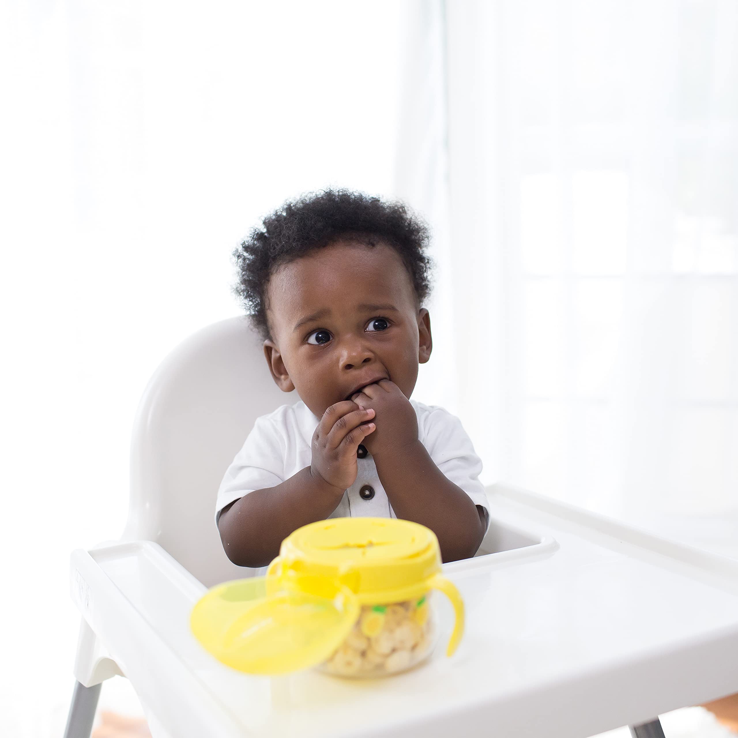Dr. Brown's Toddler Snack Cups with Lids and Handles, BPA Free - Red & Yellow - 2-Pack