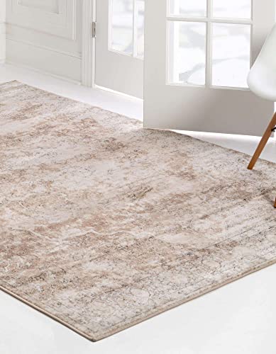 Rugs.com Oregon Collection Rug β 8' x 11' Ivory Low-Pile Rug Perfect for Living Rooms, Large Dining Rooms, Open Floorplans