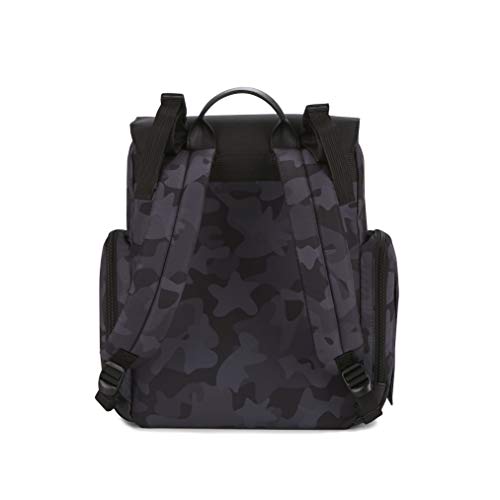 Eddie Bauer Places & Spaces Camouflage Compass Diaper Bag Backpack, Cooler Bottle Pockets and Changing Pad Included, Black and Camo