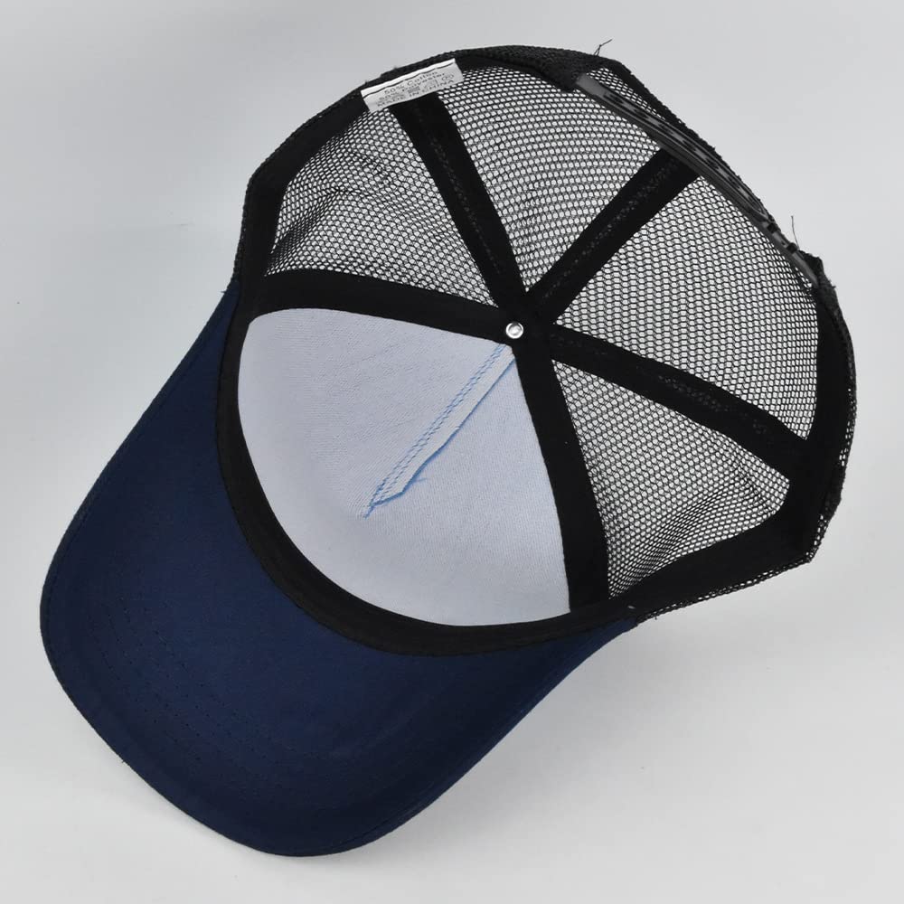 Fish Flag Mesh Snap Back-High Baseball Cap/Men Women Mesh Baseball Snapback Cap/Outdoor Baseball Hat for Adults (Black)