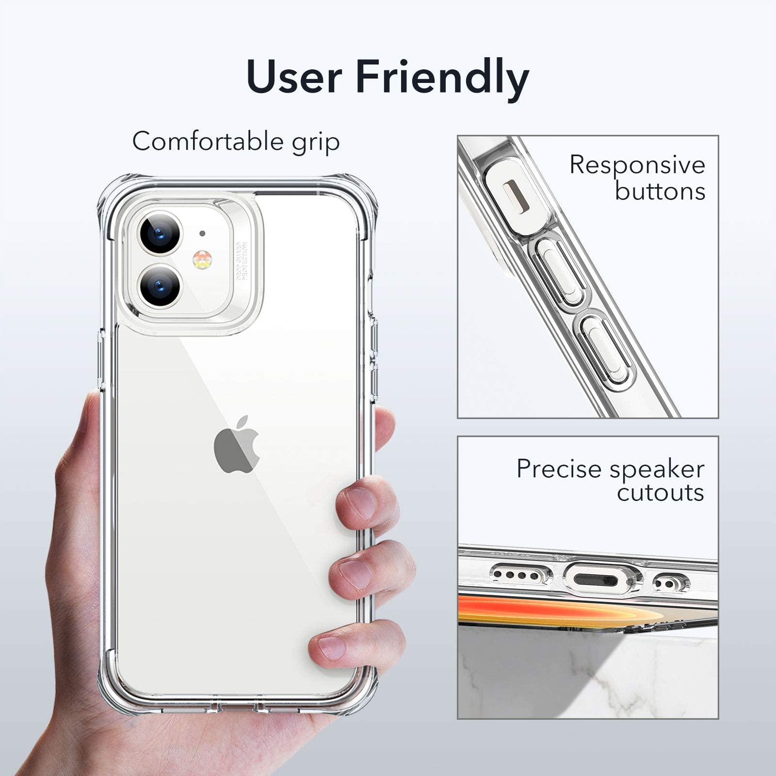 ESR Alliance Series Designed for iPhone Mini Case [2 Tempered Glass Screen Protectors] [Full-Body Hybrid Protection] [Shock-Absorbing] [Scratch-Resistant] for iPhone 2020, 5.4" – Clear