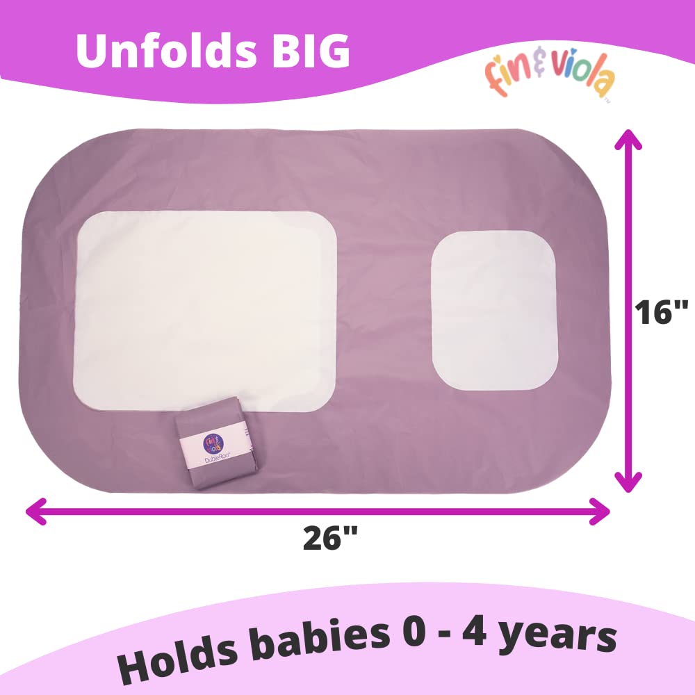 Fin & Viola DubleRoo - 2 in 1 Portable Diaper Changing Pad for Baby - Waterproof Baby Changing Pads for Travel and Changing Table Pads - 16 x 26 (12-Count)