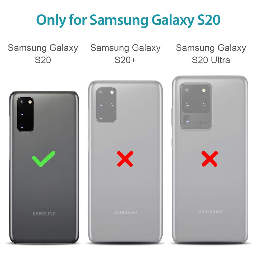 ESR Metal Kickstand Compatible with Samsung Galaxy S20 Case, Vertical and Horizontal Stand, Reinforced Drop Protection, Flexible TPU Case for Samsung S20, Clear