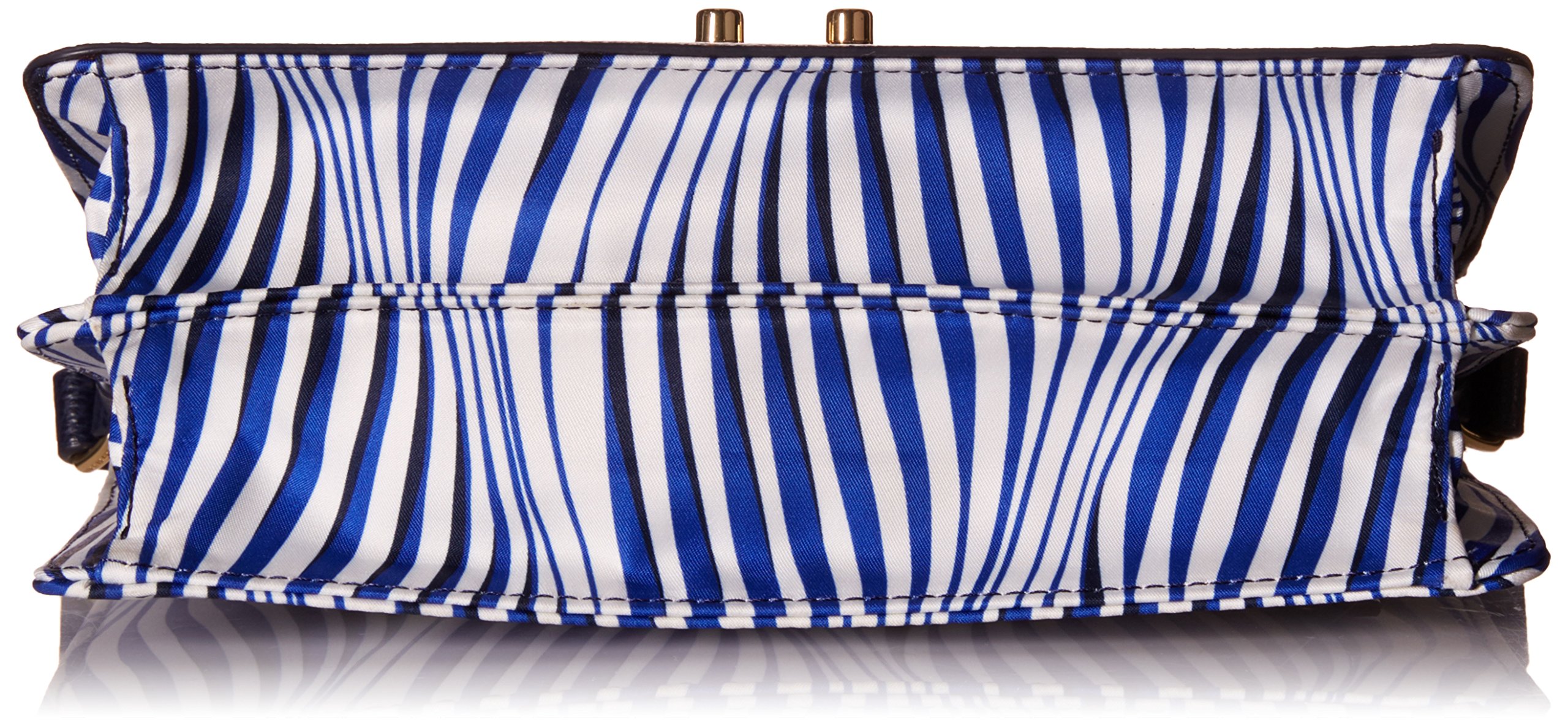 Vera Bradley Women's Faux Leather Tess Crossbody Purse, Wavy Stripe Navy, One Size
