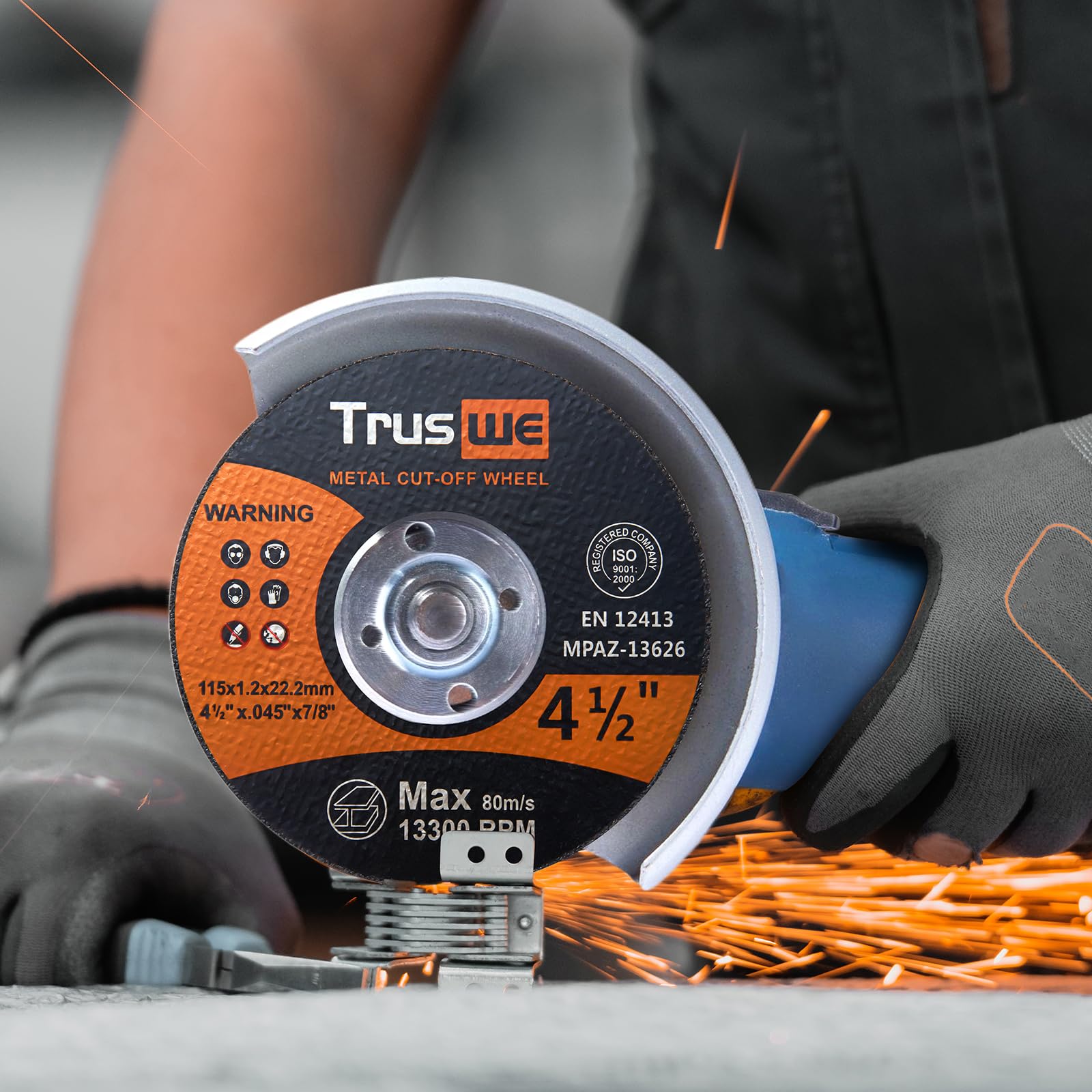 Truswe Cut Off Wheels 4 1/2 Inch - 52 Pack 4.5 Cut Off Wheel Metal and Stainless Steel Cutting Wheel for Angle Grinder