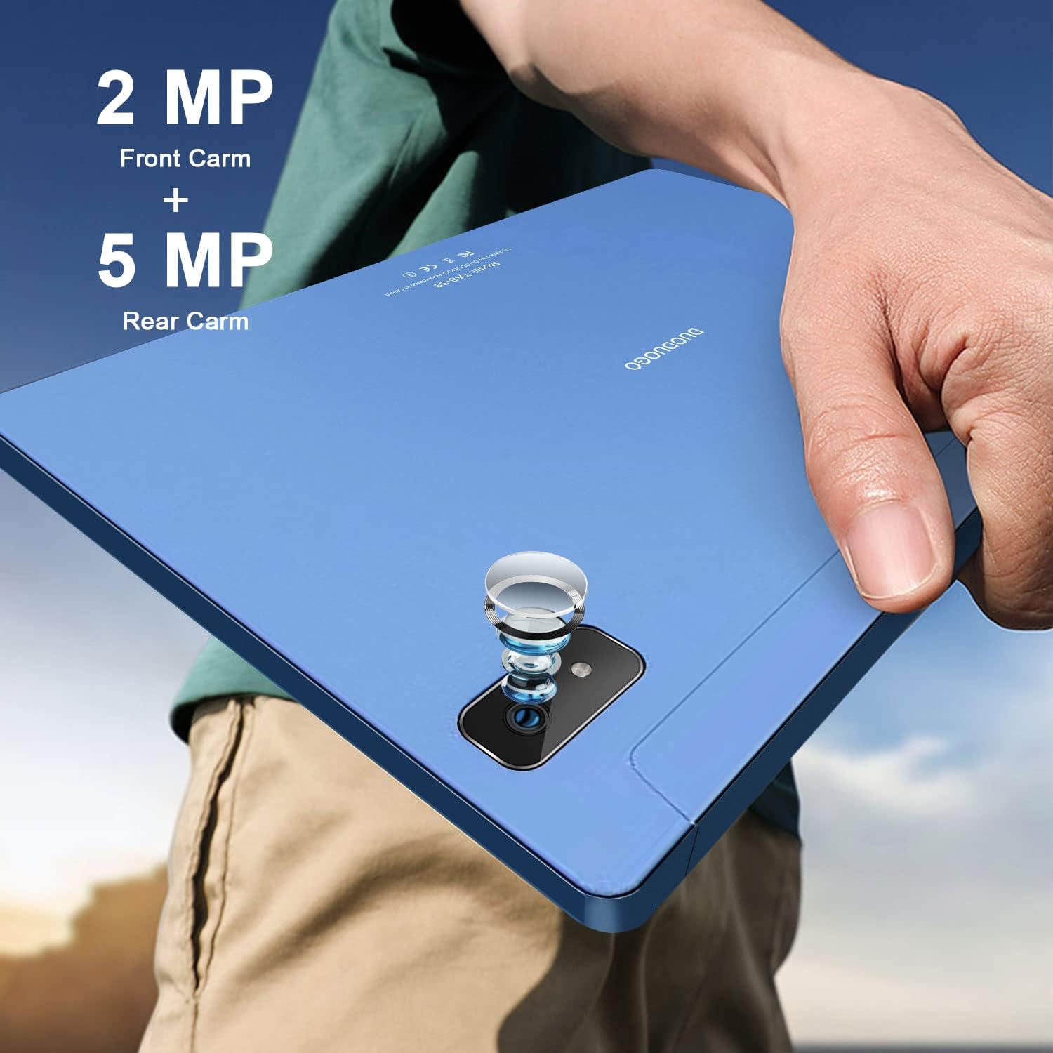 DUODUOGO 10 Inch Tablet Android Tablet 4GB RAM 64GB ROM, 256GB Expandable, Quad-Core Processor, WiFi Android 11 Tablet, Dual Camera, 6000mAh, Bluetooth, FM, GMS Certified (Blue)