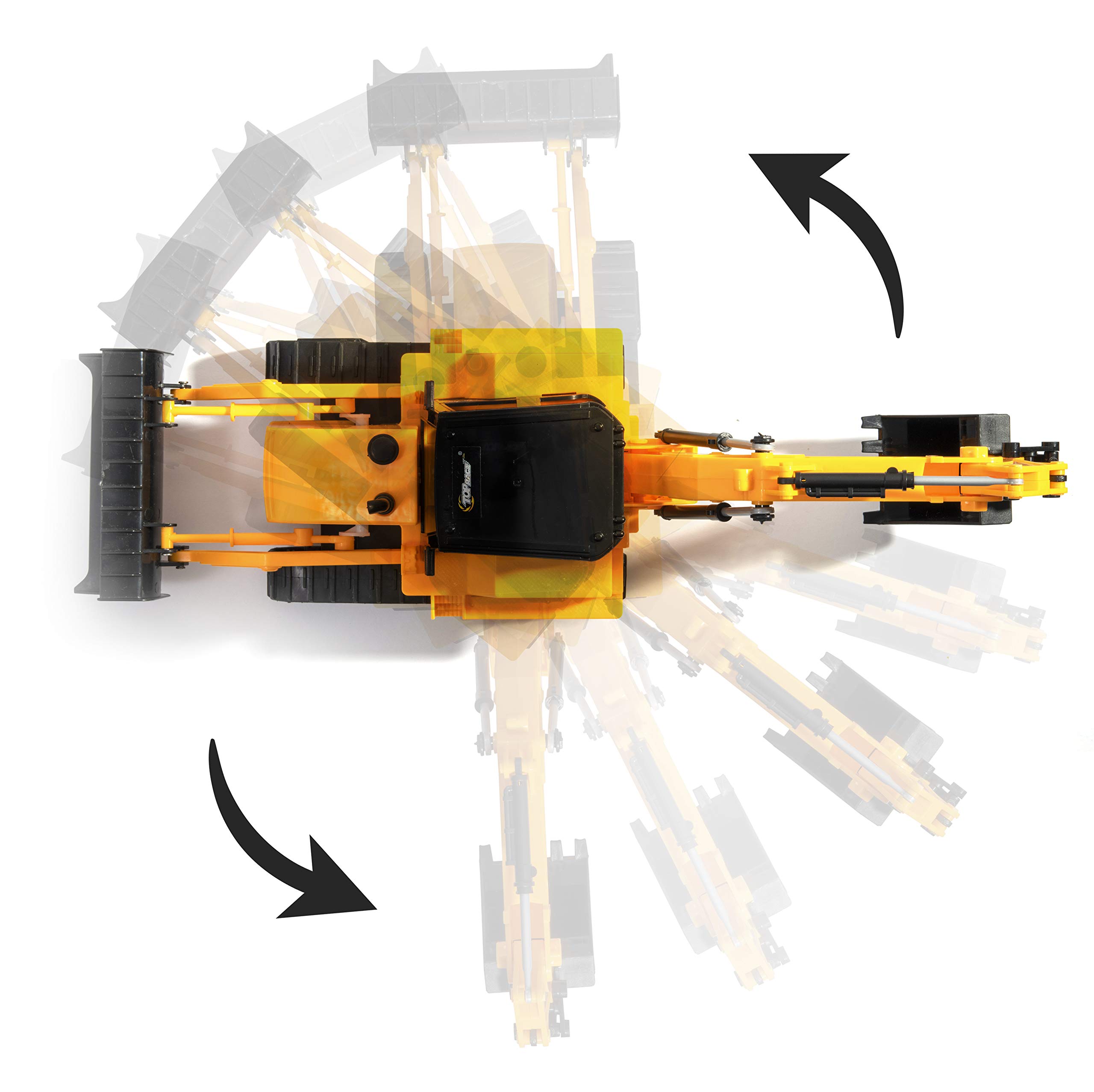 Top Race 8 Channel Full Functional Remote Control Excavator - Backhoe Toys for Boys - Battery Powered Electric RC Remote Control Construction Vehicles with Lights and Sound - for Kids Ages 3 and Up