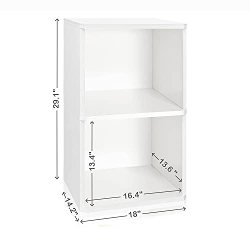 Way Basics Vinyl Record Storage - 2 Tier Book Shelf Turntable Stand (Fits 170 Albums)