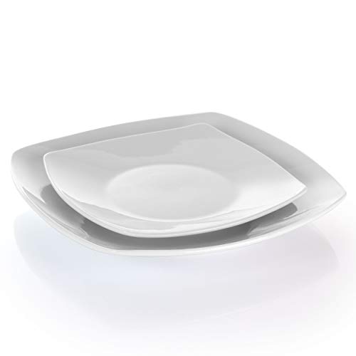 Elama Service for Four 16 Piece Porcelain Dinnerware Set, White-Square 1