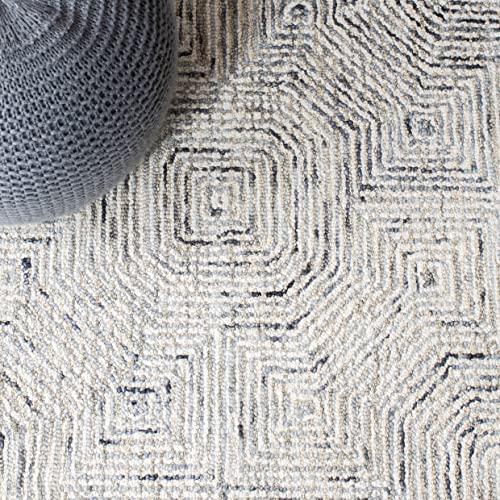 SAFAVIEH Aspen Collection Area Rug - 6' x 9', Grey & Beige, Handmade Boho Wool, Ideal for High Traffic Areas in Living Room, Bedroom (APN286F)